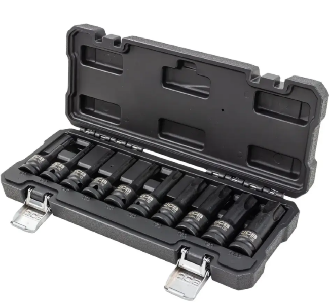 Набор головок-бит TORX ударных 10пр.,1/2''(T30, T40, T45, T50, T55, T60, T70, T80, T90, T100), в ...